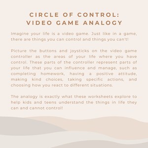 Circle of Control Controller Worksheets: 5 Worksheets for Helping Kids ...