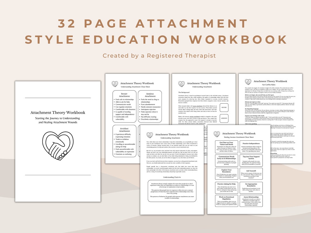 Attachment Theory Workbook: Self-help & Therapy Resource (digital Print ...