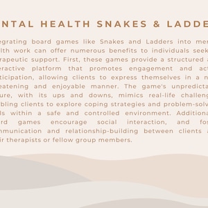 Snakes and Ladders Mental Health Board Game: Coping Skills (PDF Pattern ...