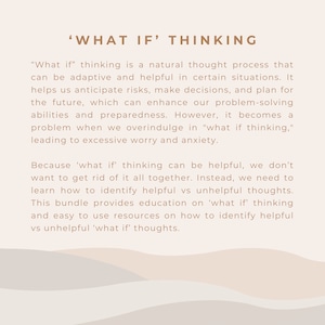 Coping With Anxiety and 'what If Thinking' Tool: Therapist Tool for ...