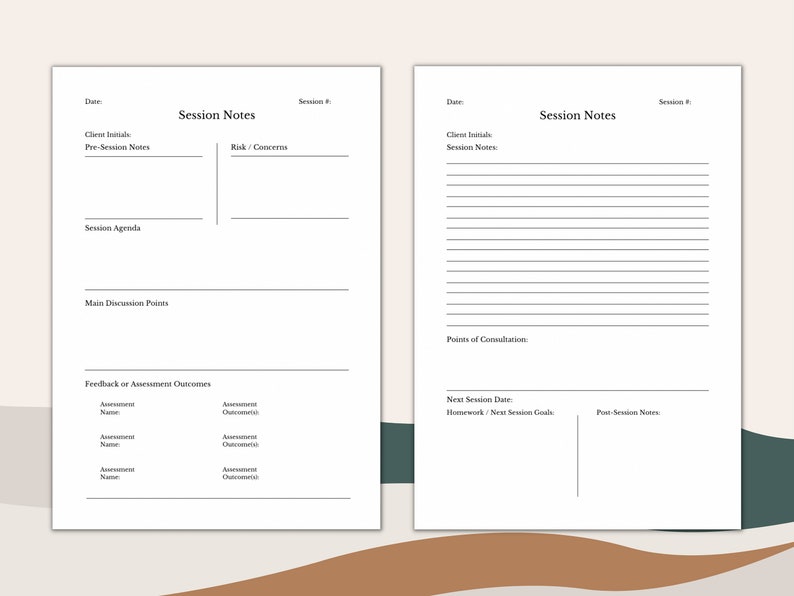 Therapist Note Taking Template: Fillable Forms for Mental Health ...