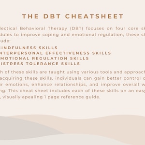 Dialectical Behavioral Therapy Reference Guide: Cheat Sheet for DBT ...
