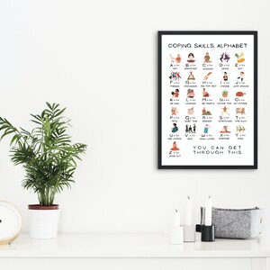The Coping Skills Alphabet Poster Print for Kids Mental Health ...