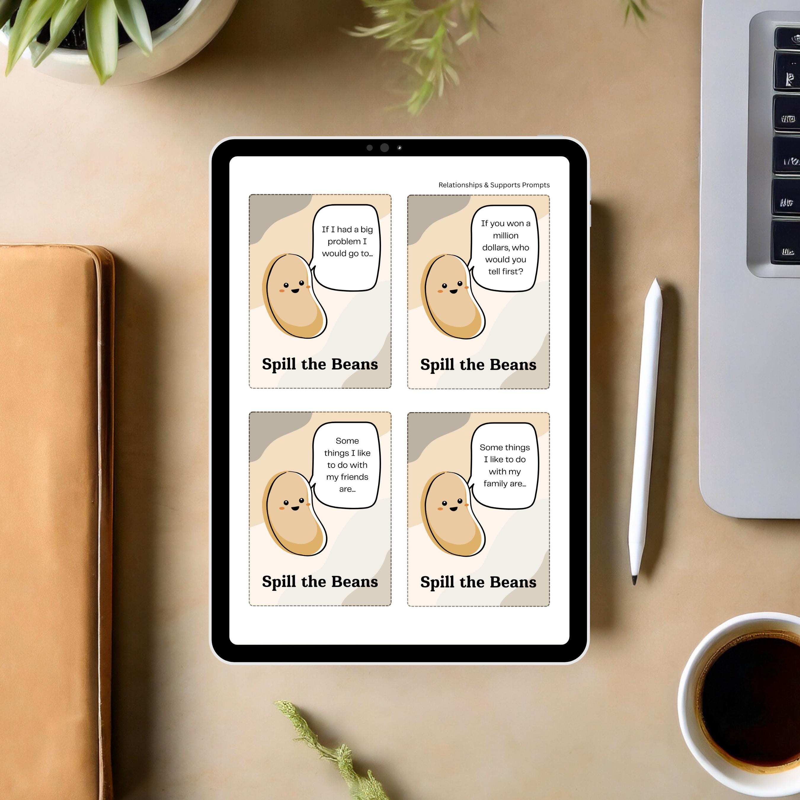 Spill the Beans Cards: Conversation Prompt Cards for Therapy With Teens ...