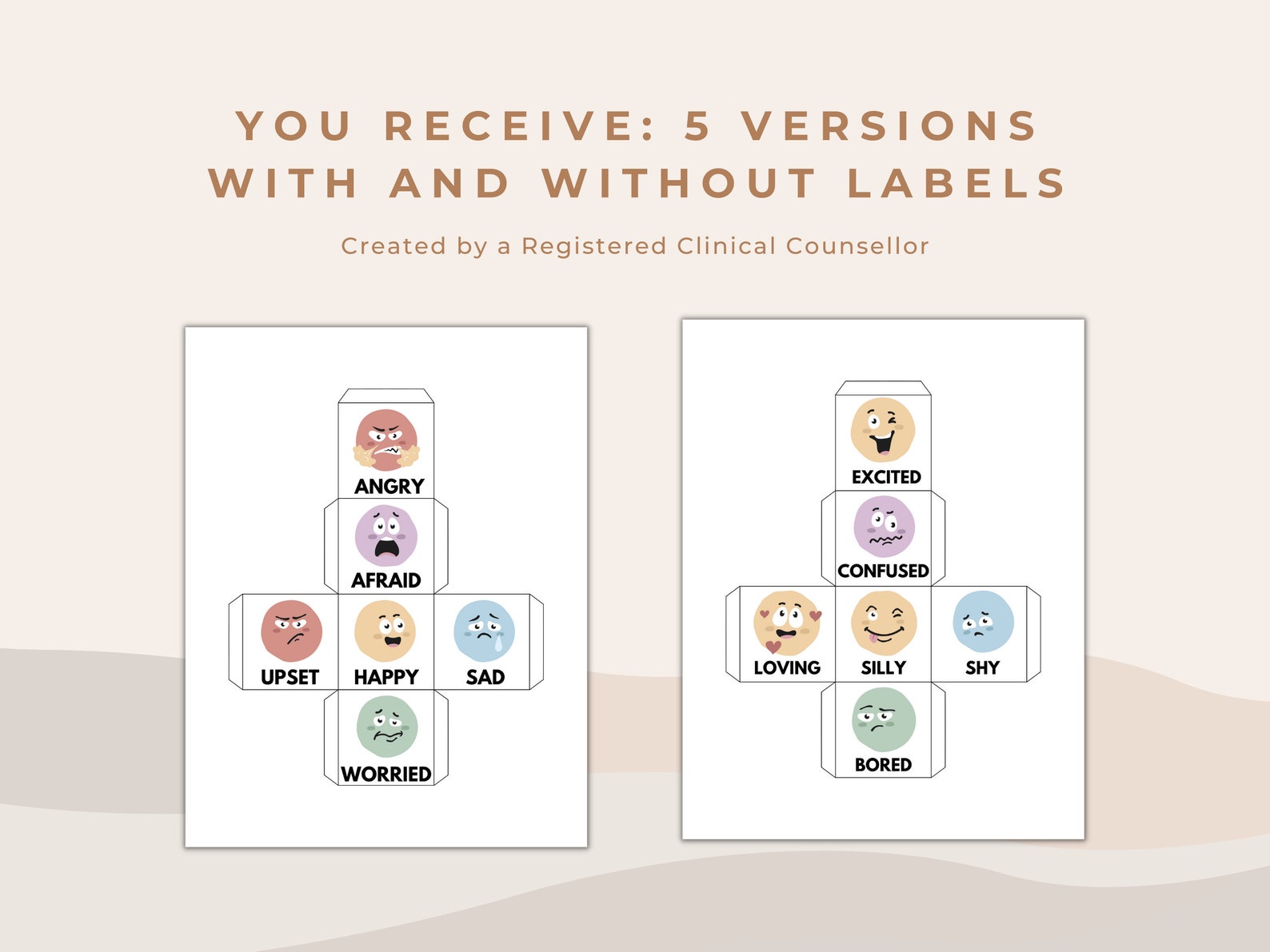 Feelings Cubes Emotional Regulation Activity for Kids Children's Mental ...