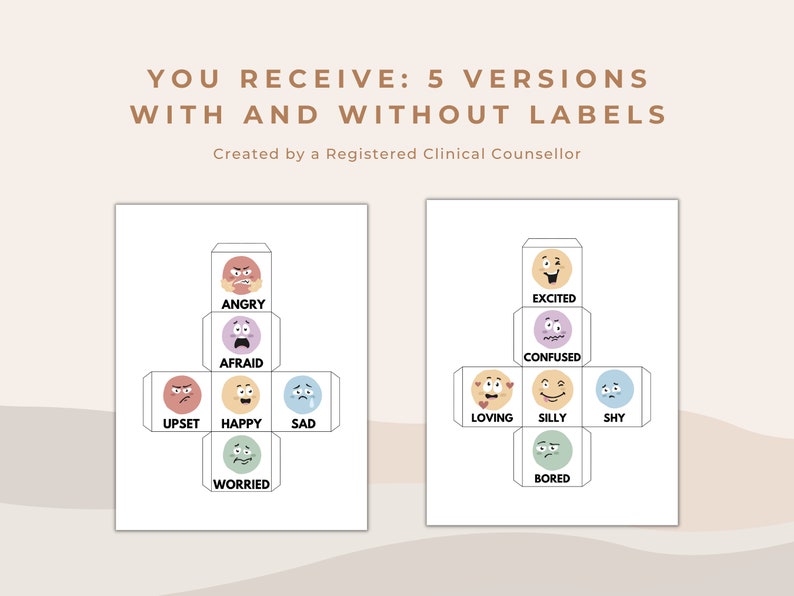 Feelings Cubes Emotional Regulation Activity for Kids Children's Mental ...