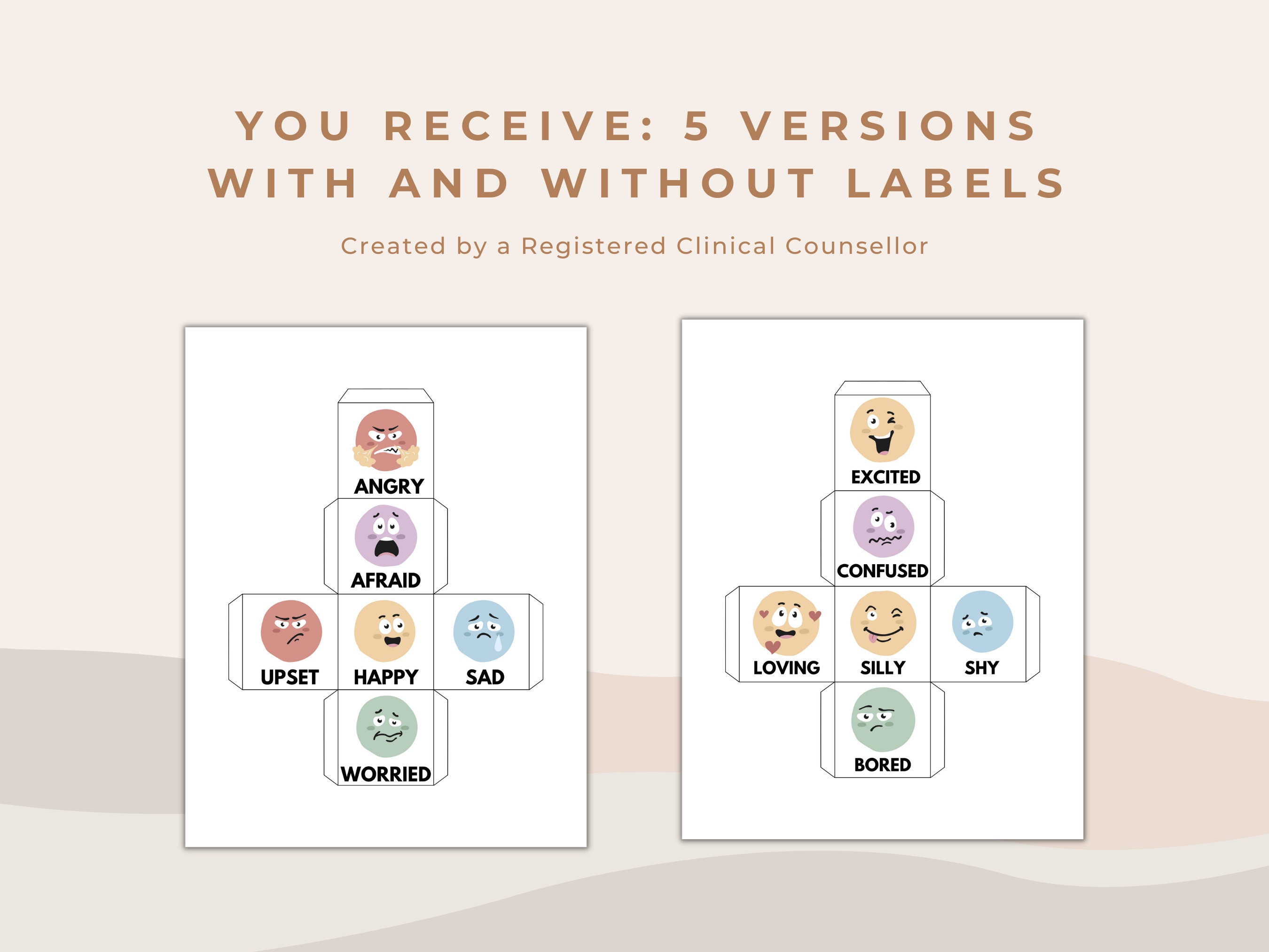 Feelings Cubes Emotional Regulation Activity for Kids Children's Mental ...