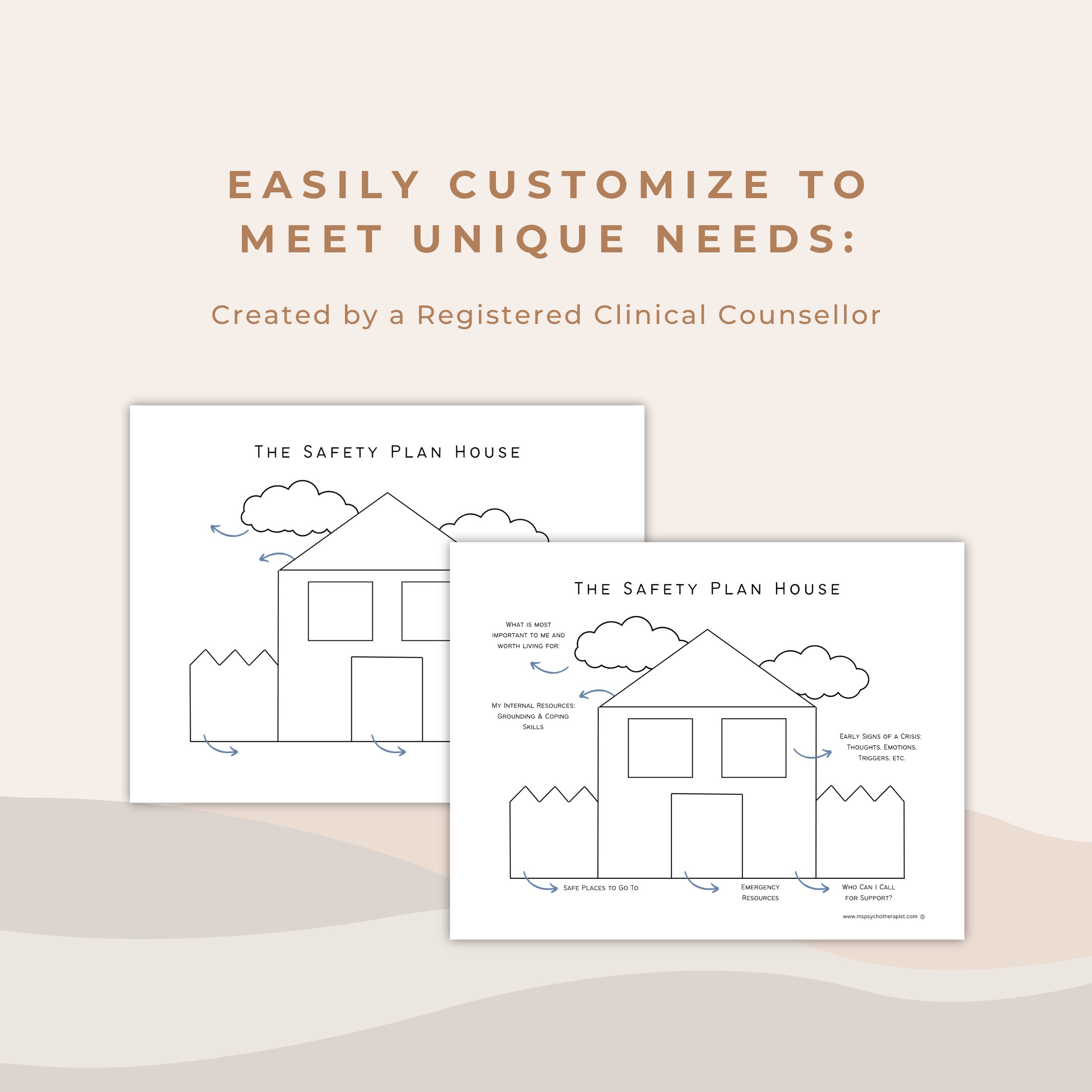 The Safe House: Safety Plan Worksheet for Therapists (PDF) - Etsy