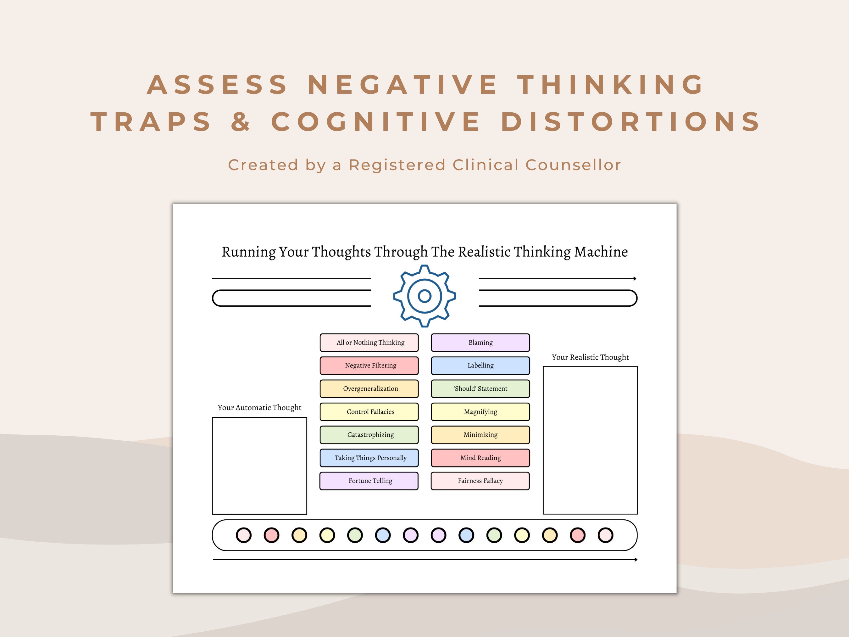 The Realistic Thought Machine Worksheet: Cognitive Behavioural Therapy ...