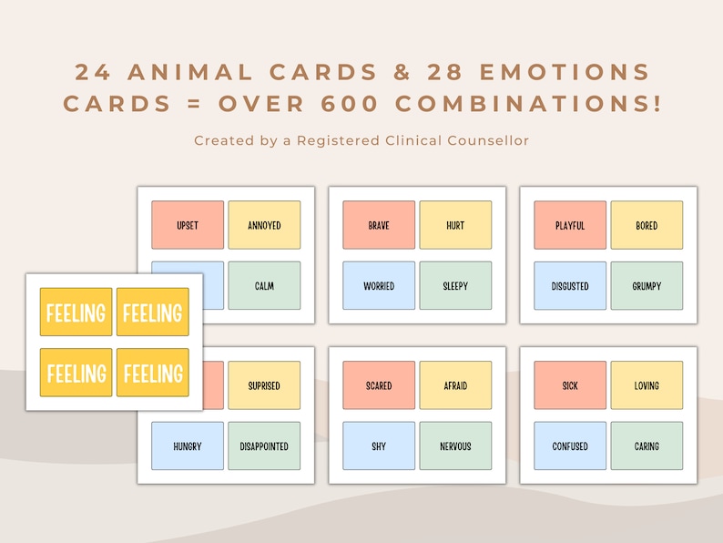 Emotions Charades Game With Animals for Teaching Social Skills - Etsy ...