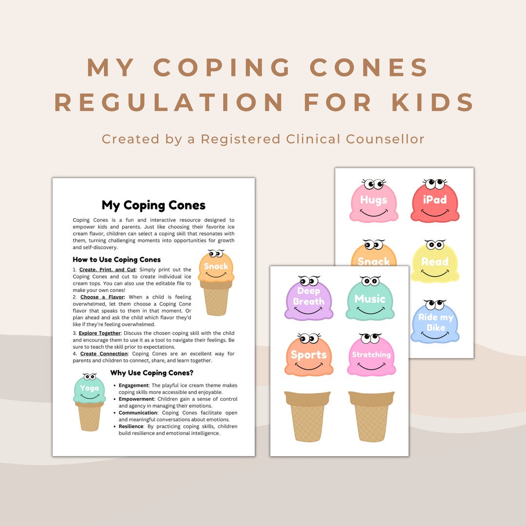 Coping Ice Cream Cones for Kids | Emotional Regulation and Calm Corner ...
