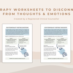 Externalizing Thoughts & Emotions Worksheet: CBT, ACT, Narrative ...