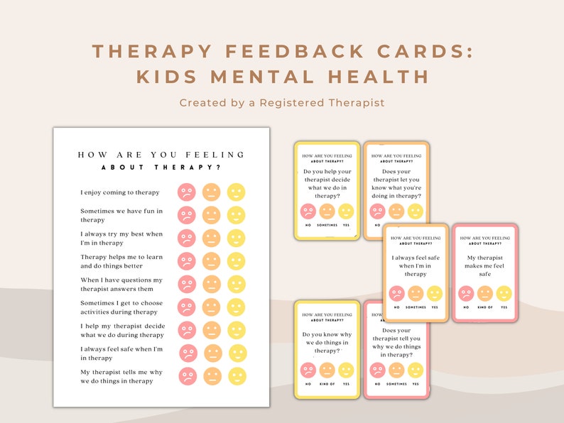 Therapy Feedback Questionnaire Cards for Kids and Children School ...