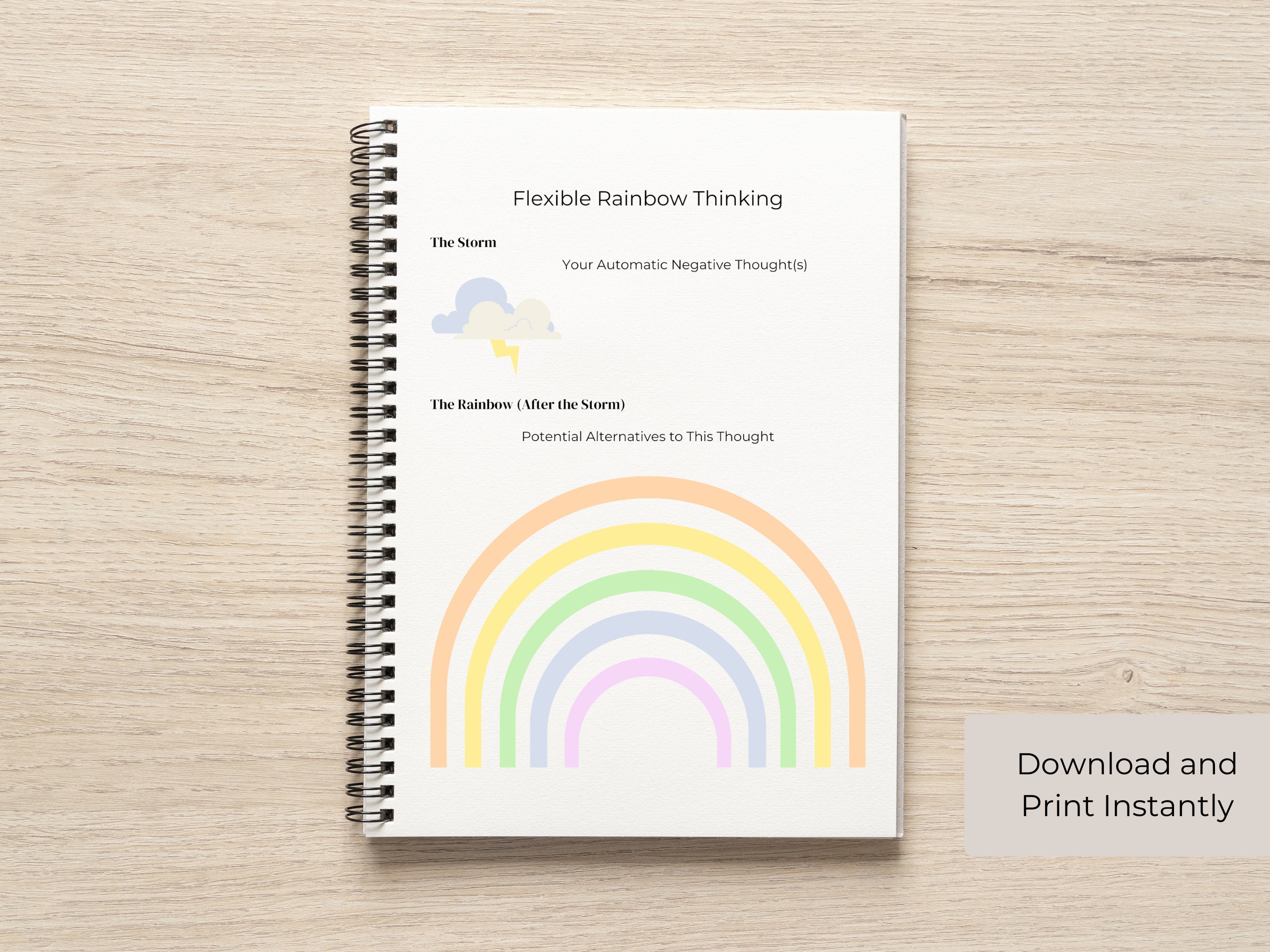 Flexible Thinking Rainbow Worksheet: CBT Thought Replacement (PDF) - Etsy