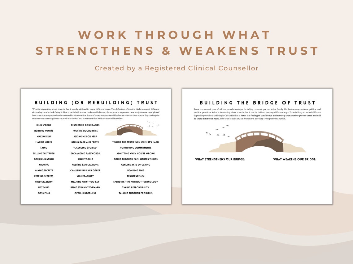 Bridge of Trust Therapeutic Exercise: Family & Couples Counseling (PDF ...