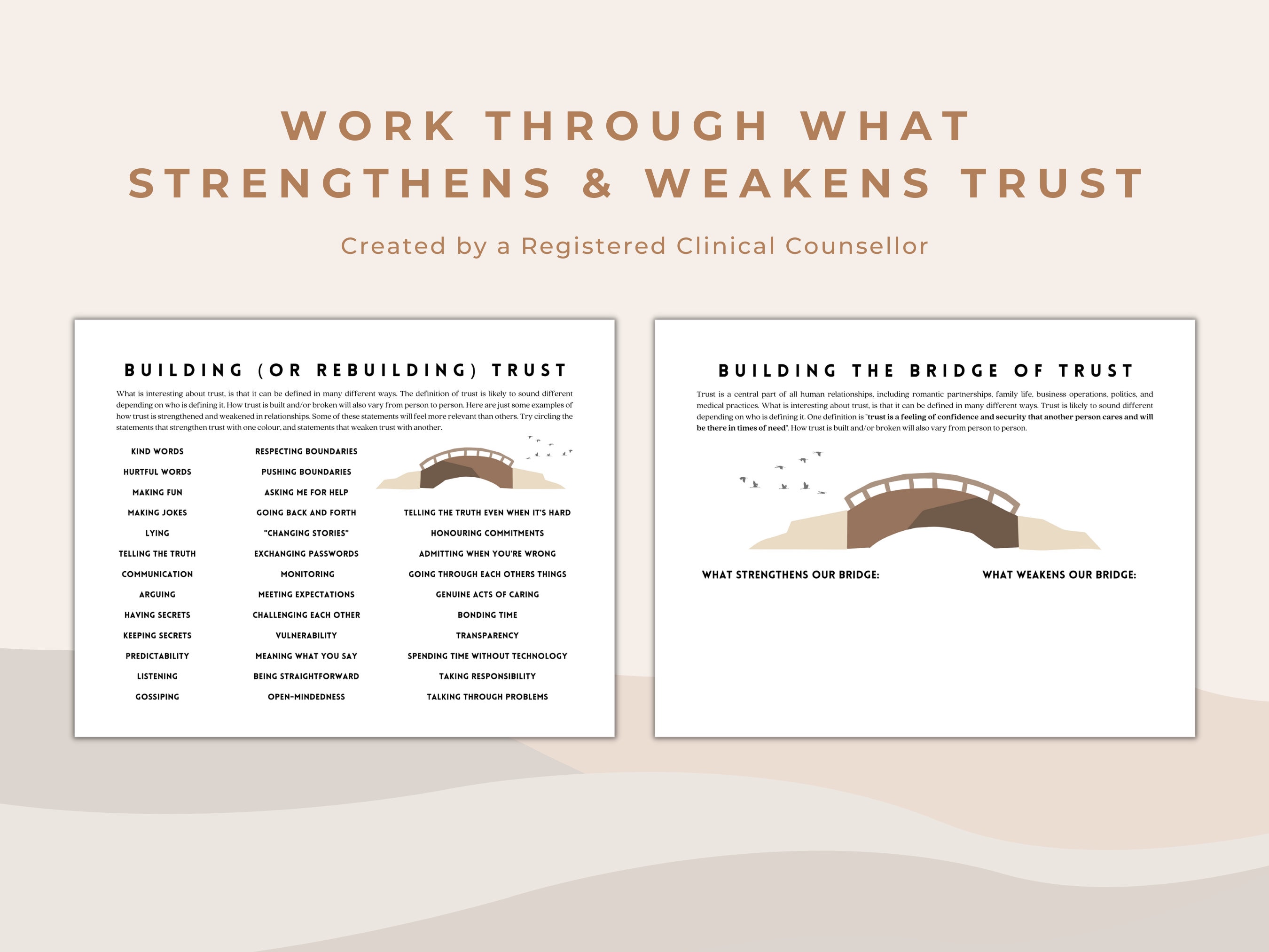 Bridge of Trust Therapeutic Exercise for Interpersonal Relationships ...