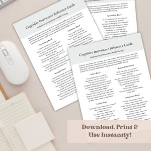EMDR Cognitive Interweave Guide: Somatic Therapy Printables (PDF) - Etsy