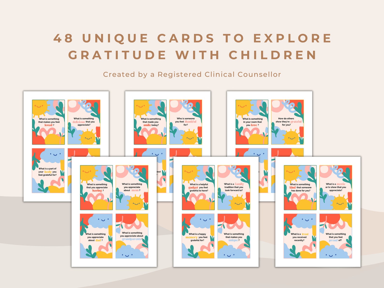 Gratitude Cards for Children: Teaching Kids Grateful Reflection to ...