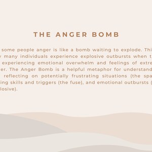 The Anger Bomb Worksheets and Education Tool for Anger Management ...