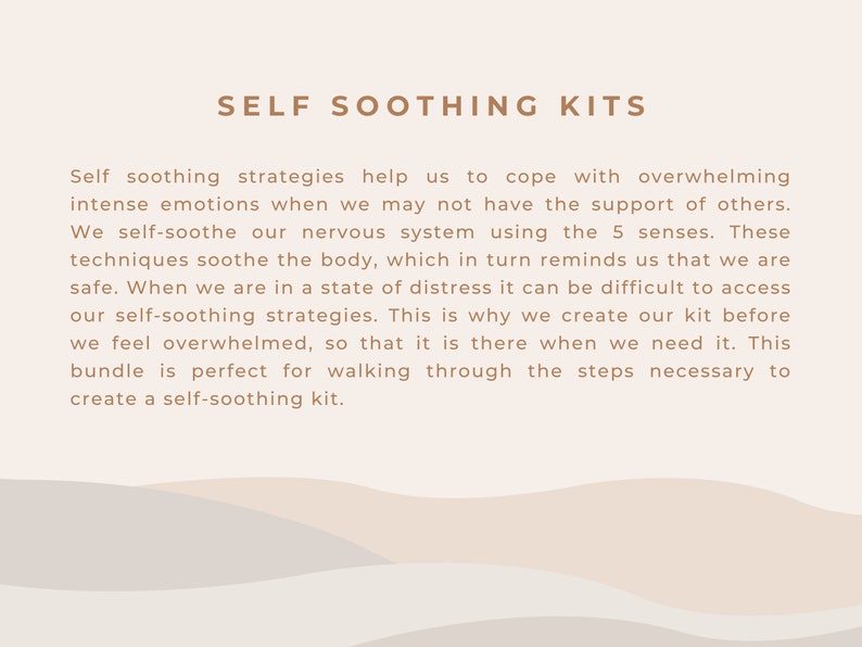 Self Soothing Kit Builder Therapeutic Worksheets for Calming - Etsy