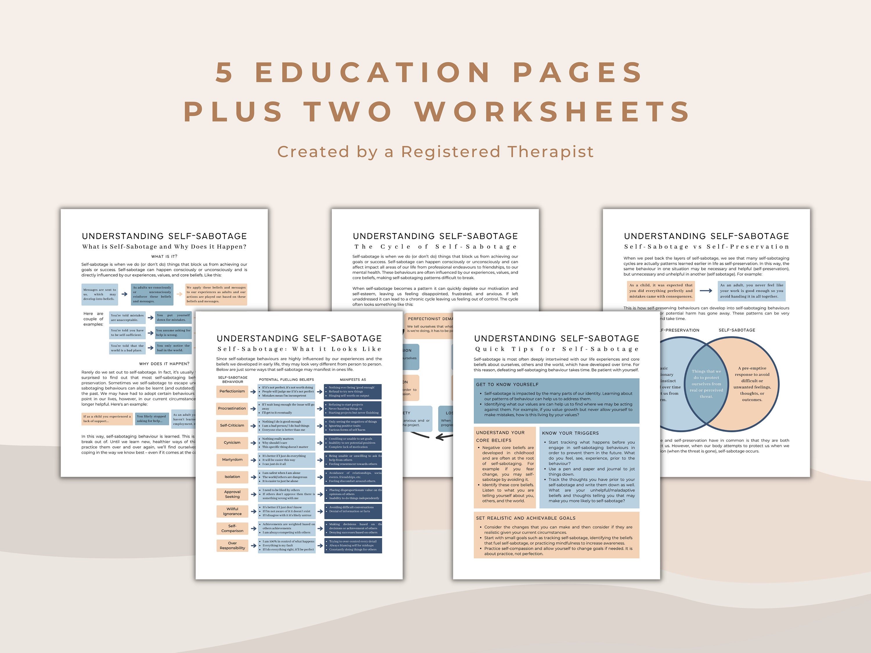 Self Sabotage Workbook and Printable Psychoeducation Tools & - Etsy UK