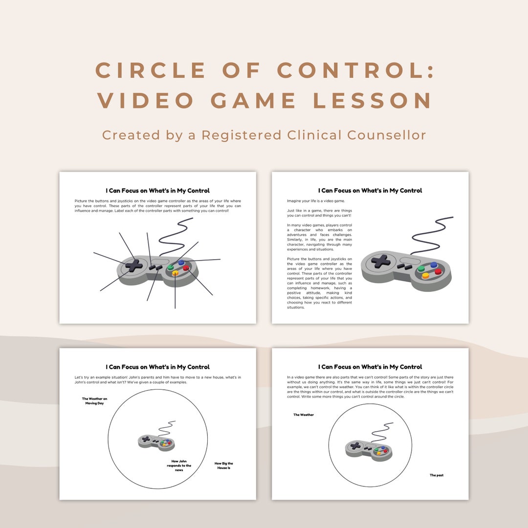 Circle of Control Controller Worksheets: 5 Worksheets for Helping Kids and Teens Understand the ...
