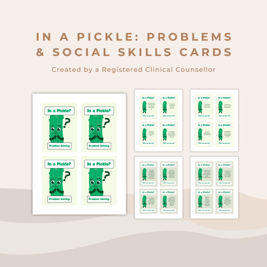 In a Pickle Social Skills Game: Problem Solving Cards (PDF) - Etsy