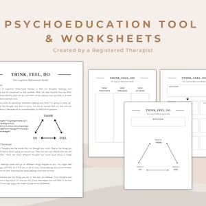 Cognitive Triangle CBT Worksheets: Think, Feel, Do (PDF Download) - Etsy