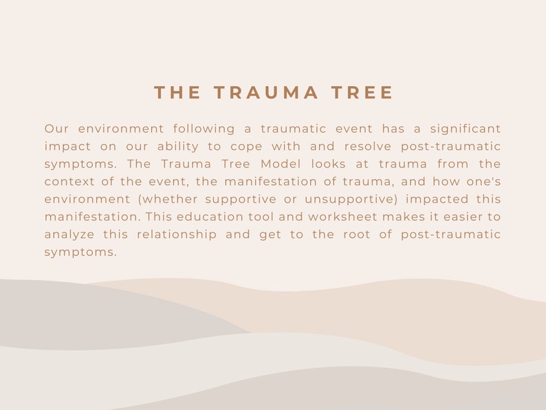 The Trauma Tree Therapeutic Psychoeducation Tool and Worksheet Activity ...