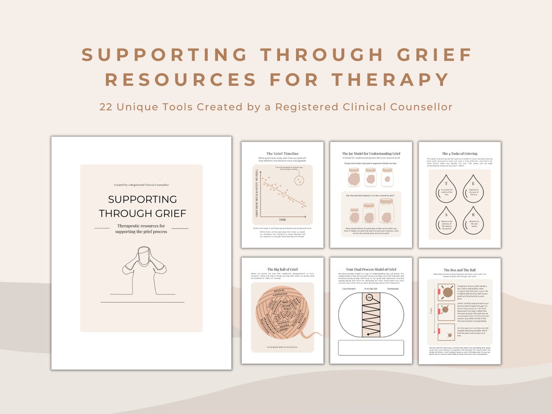 Grief Therapy Workbook Bundle: Visual Aids & Worksheets (PDF) - Etsy