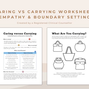 Caring Vs Carrying Worksheet: Healthy Boundaries Printable (PDF) - Etsy