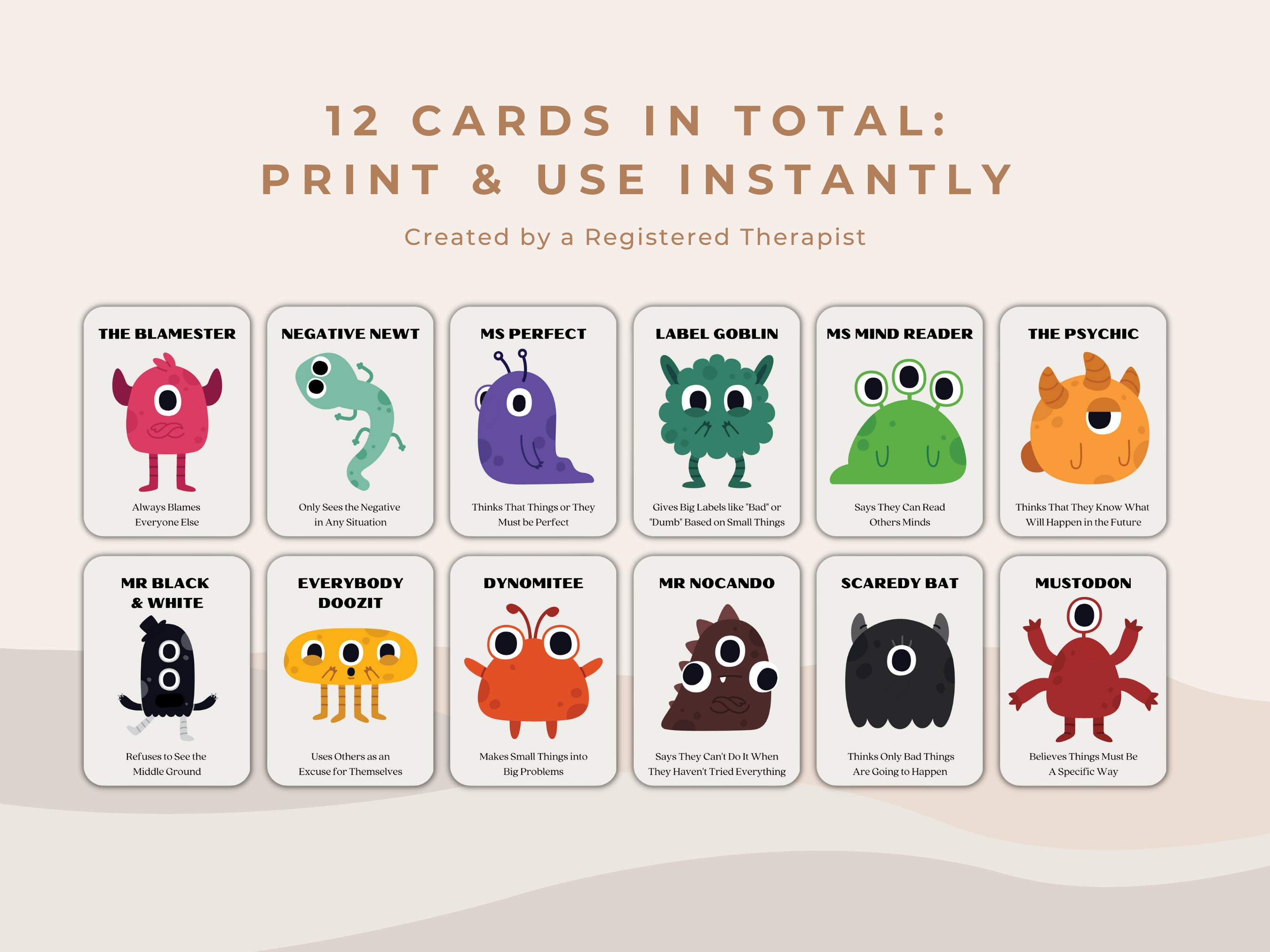 Thought Monsters Thinking Trap Cards for Kids and Children - Etsy Canada