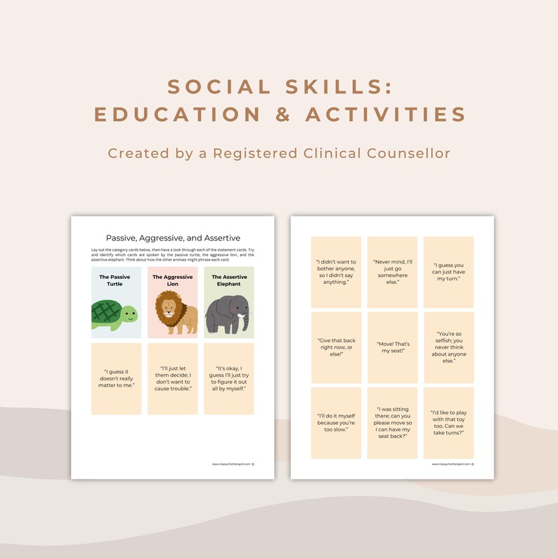 Assertive Communication for Kids: Social Skills (PDF) - Etsy