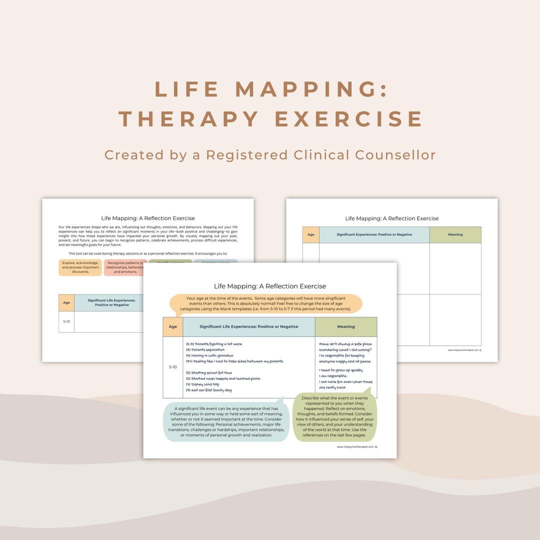 Life Mapping Exercise for Reflecting on Past Experiences: Trauma ...