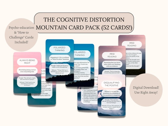 Cognitive Distortions and Coping Skills Mountain Card Pack 52 - Etsy UK