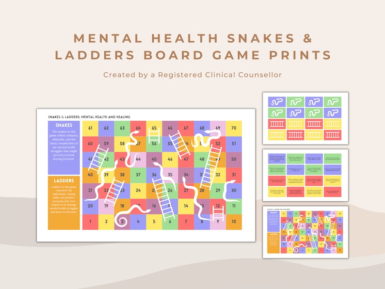 Juego de mesa de salud mental "Serpientes y escaleras": Habilidades de ...
