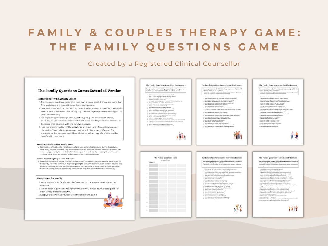 The Questions Game: Therapeutic Game for Family and Couples Counselling ...