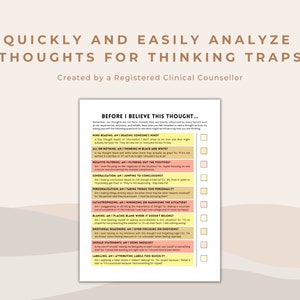 Thinking Trap Checklist: Cognitive Distortions CBT Worksheet (PDF) - Etsy