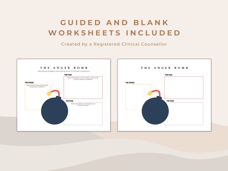 The Anger Bomb Worksheets and Education Tool for Anger - Etsy