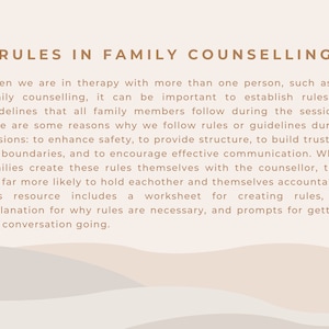 Family Therapy Rules Worksheet: Counselling Prompts (PDF) - Etsy