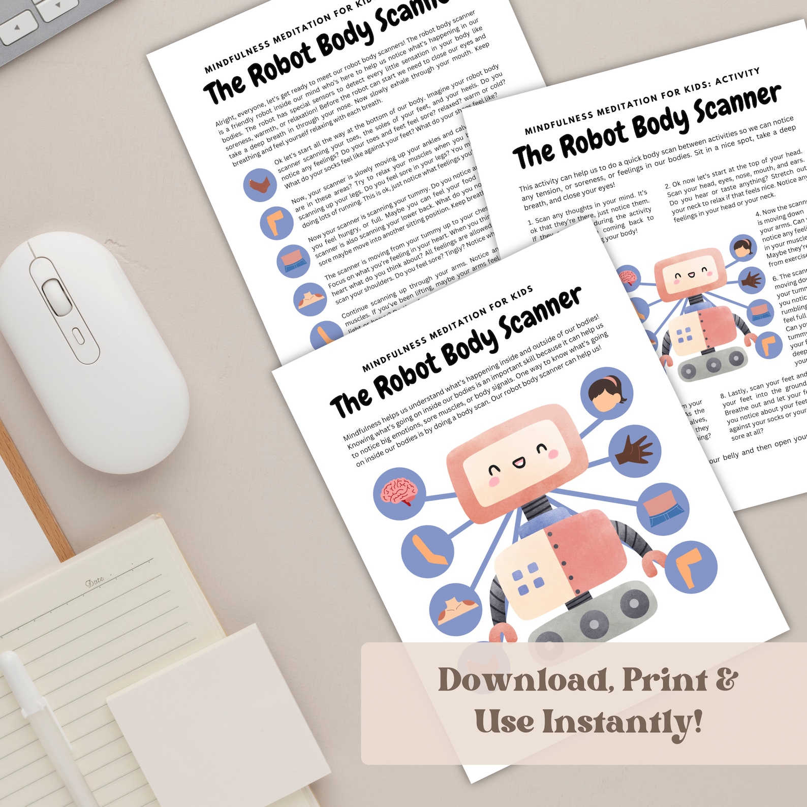 Robot Body Scan: Kids Mindfulness Activity (PDF) - Etsy