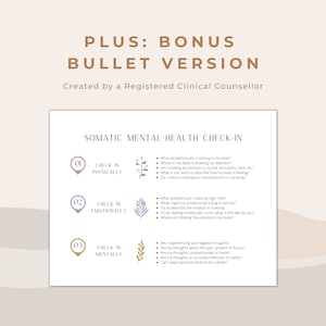 Somatic Check-in Tool: Mental Health Worksheets (PDF Download) - Etsy