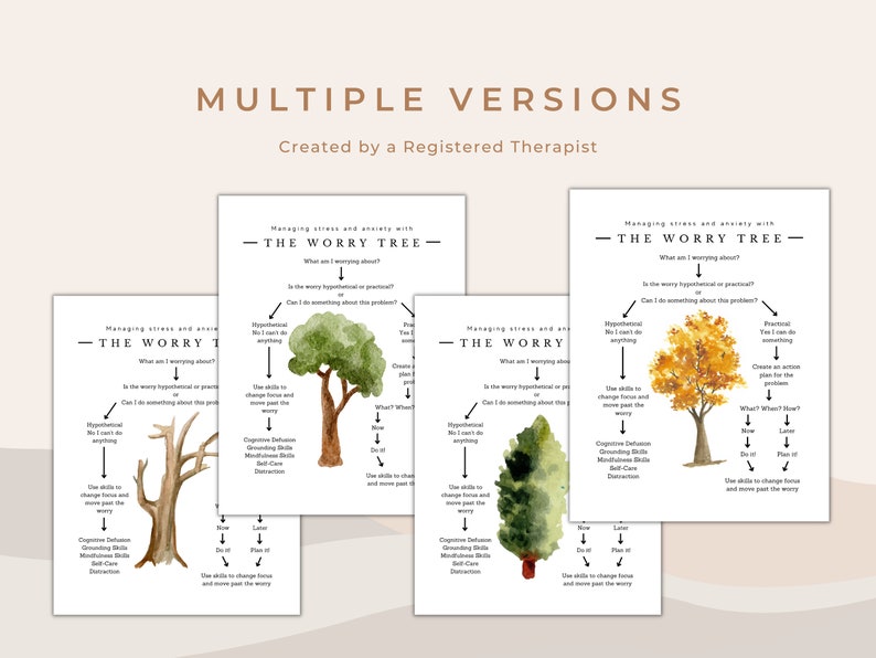 The Worry Tree Anxiety Management Self-help Tool for Mental - Etsy Canada