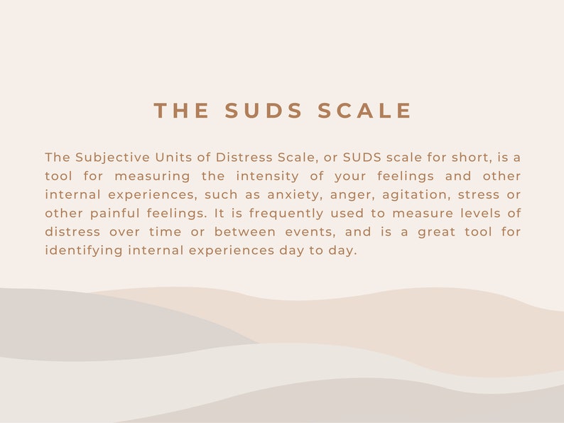 The Subjective Units of Distress SUDS Scale Distress and - Etsy