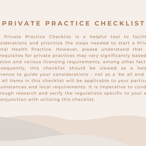 Private Practice Roadmap: Checklist & Budgeting Tool (PDF Download) - Etsy