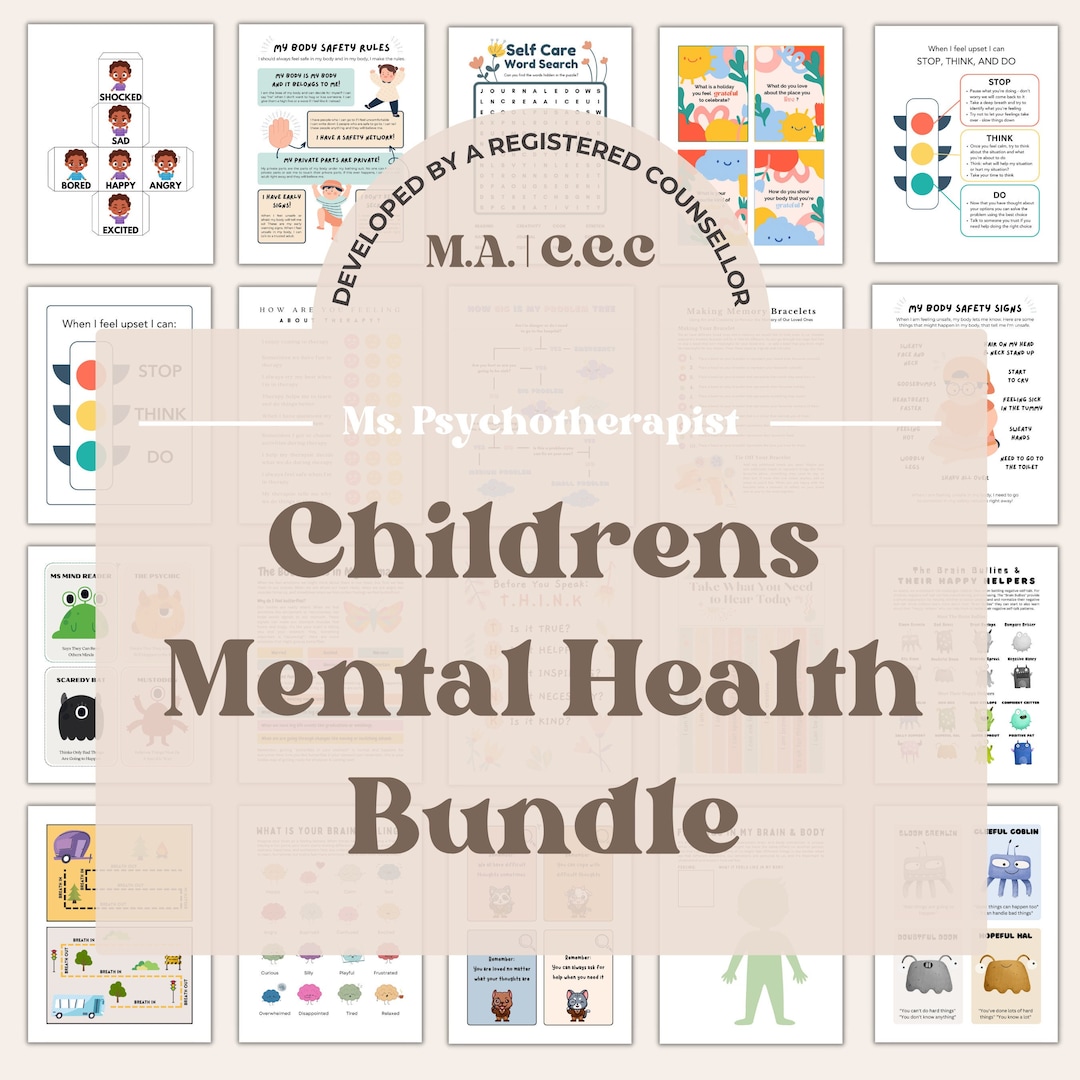 Childrens Mental Health Tools Mega-bundle: 16 Resources and 100 Pages ...