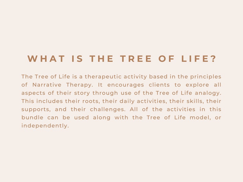 Tree of Life Narrative Therapy: Mental Health Activity Bundle (PDF ...