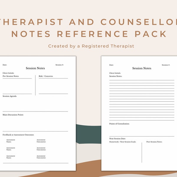 Therapist Note Taking Template - Etsy