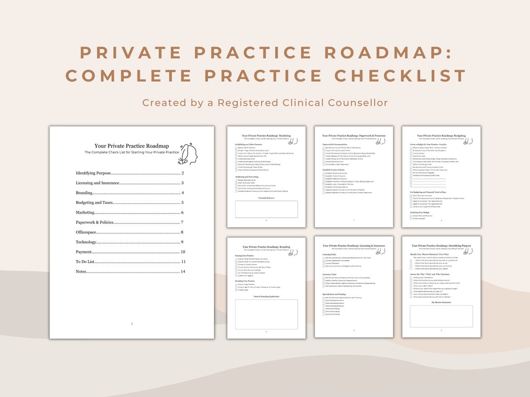 Private Practice Roadmap: Checklist & Budgeting Tool (PDF Download) - Etsy