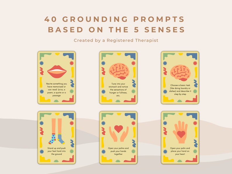 Grounding Exercise Cards: Mindfulness & Anxiety Relief (PDF) - Etsy